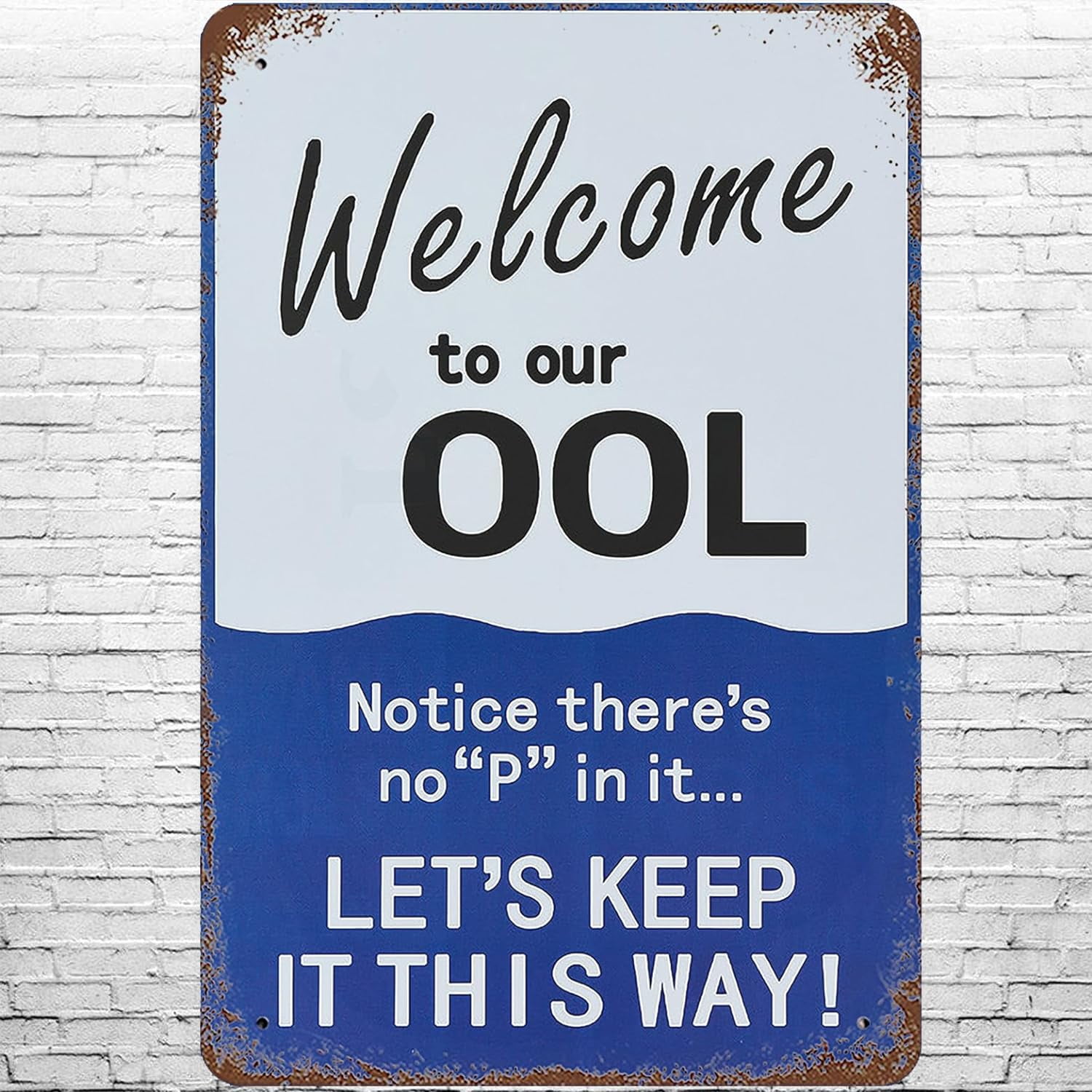 JUSIP Plaque Tin Sign Welcome To Our OOL Vintage 12 X 8 INCH Wall Decor ...