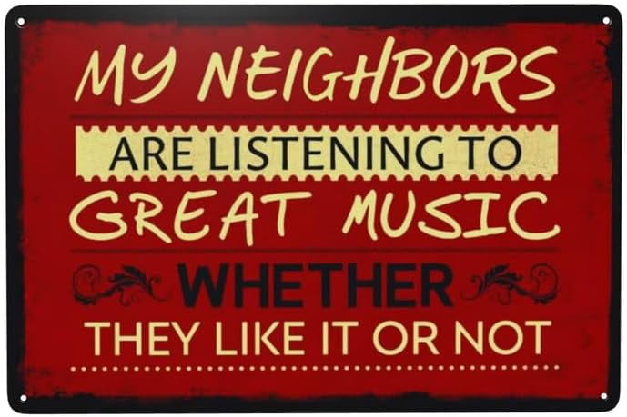 JUSIP Sarcasm Music Metal Sign, Tin Sign Vintage Wall Decor Home Bar ...