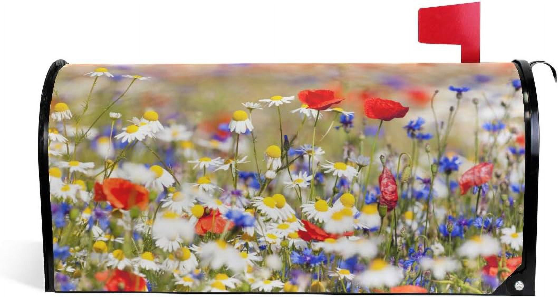 JUSIP Small Flower Print Mailbox Cover Standard Size 18" X 21" Magnetic ...