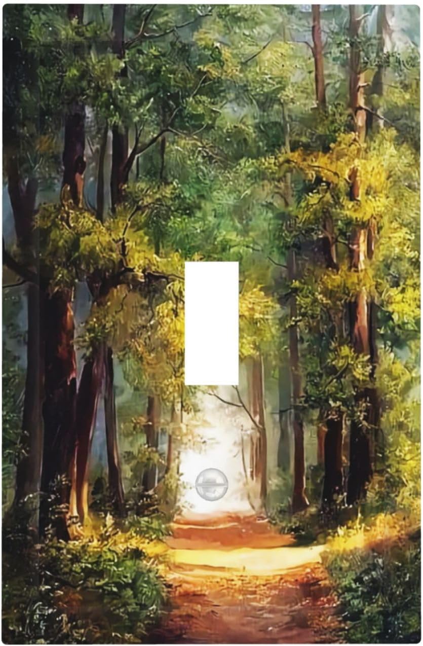 JUSIP Tree Forest Painting 1-Gang Toggle Decorative Light Switch Plate ...