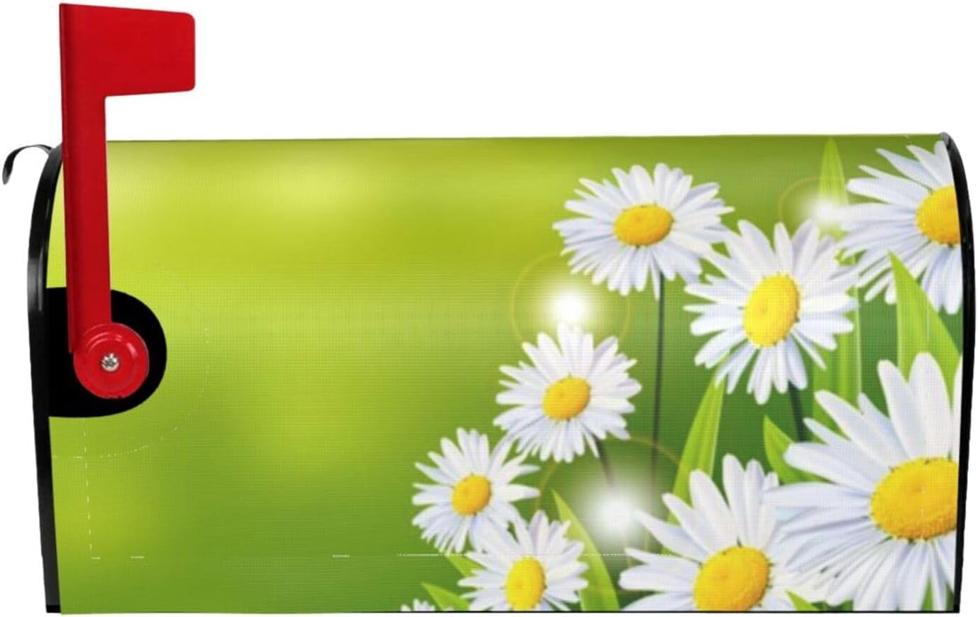 JUSIP Tropical White Daisy Flowers Print Mailbox Cover Standard Size 18 ...