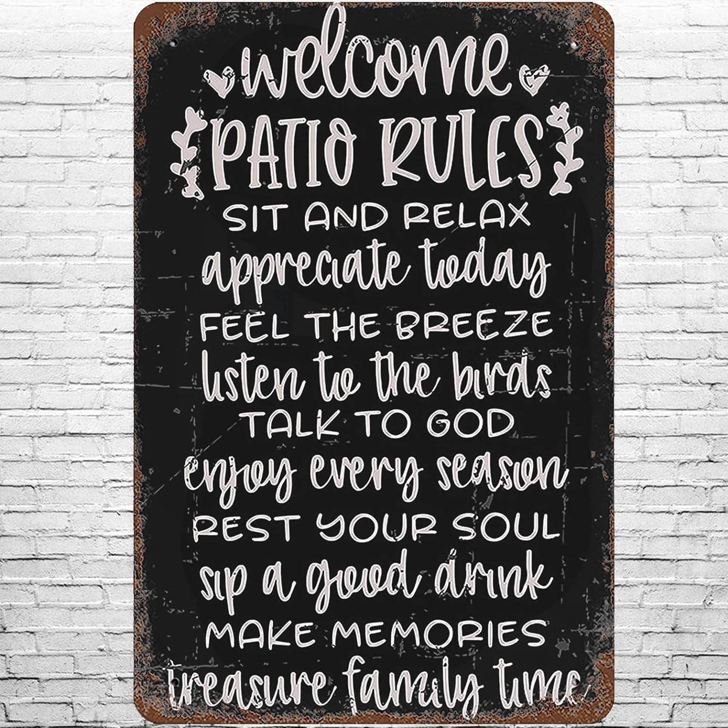 JUSIP Vintage 12 X 8 INCH Plaque Tin Sign Sit And Relax ENJOY Rest ...