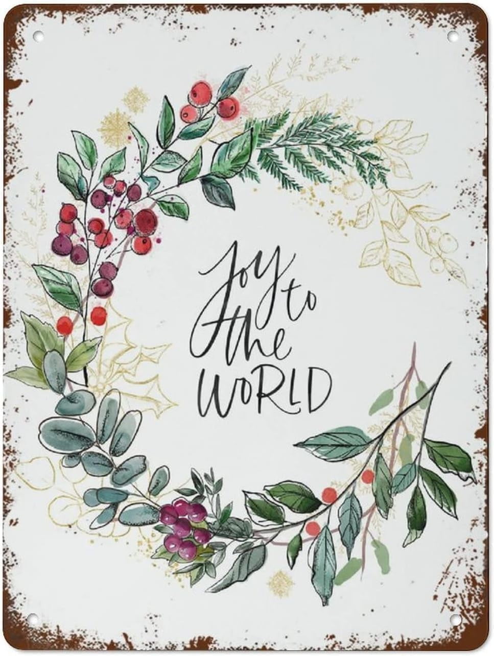 JUSIP Vintage Joy To The World Christmas Signs For Wall Art Decor For ...