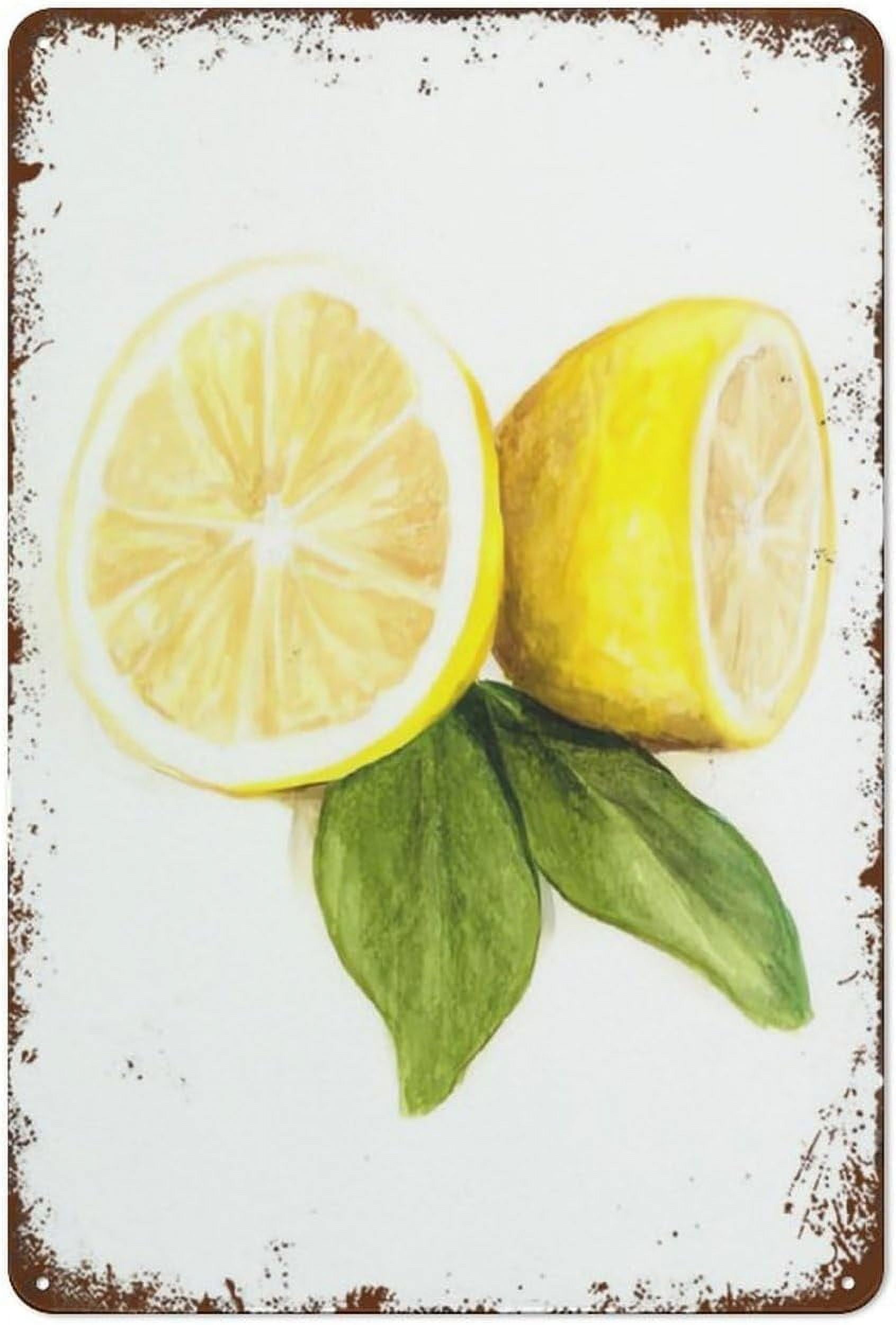 JUSIP Vintage Yellow Lemon Metal Thin Signs ForHome Decor and For ...