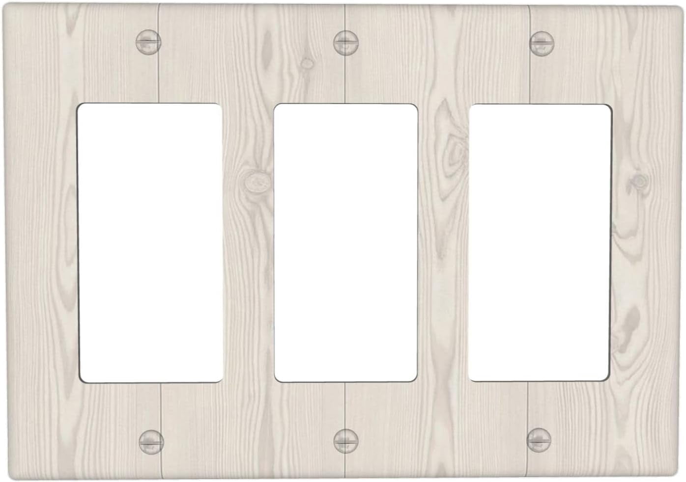 JUSIP Wood Texture Print Triple Rocker Wall Plate Decorative Light ...