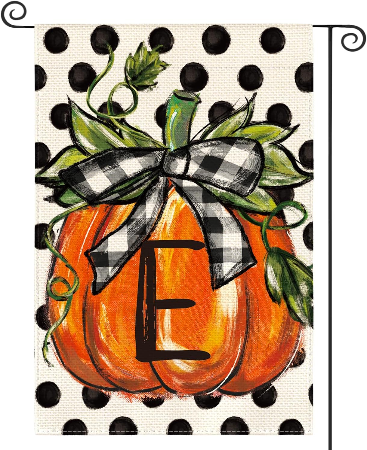 JUSIP colorlife Fall Monogram Letter B Garden Flag Polka Dot Pumpkin ...
