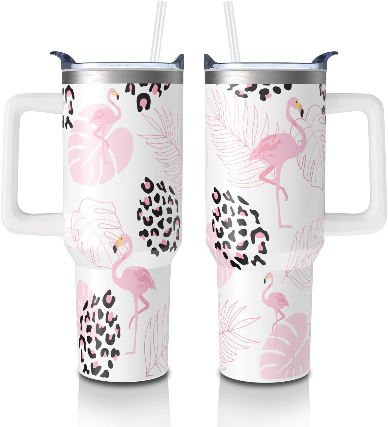 JUSIP flamingo Gifts Cup for Women Girls, 40oz Tumbler with Handle and ...