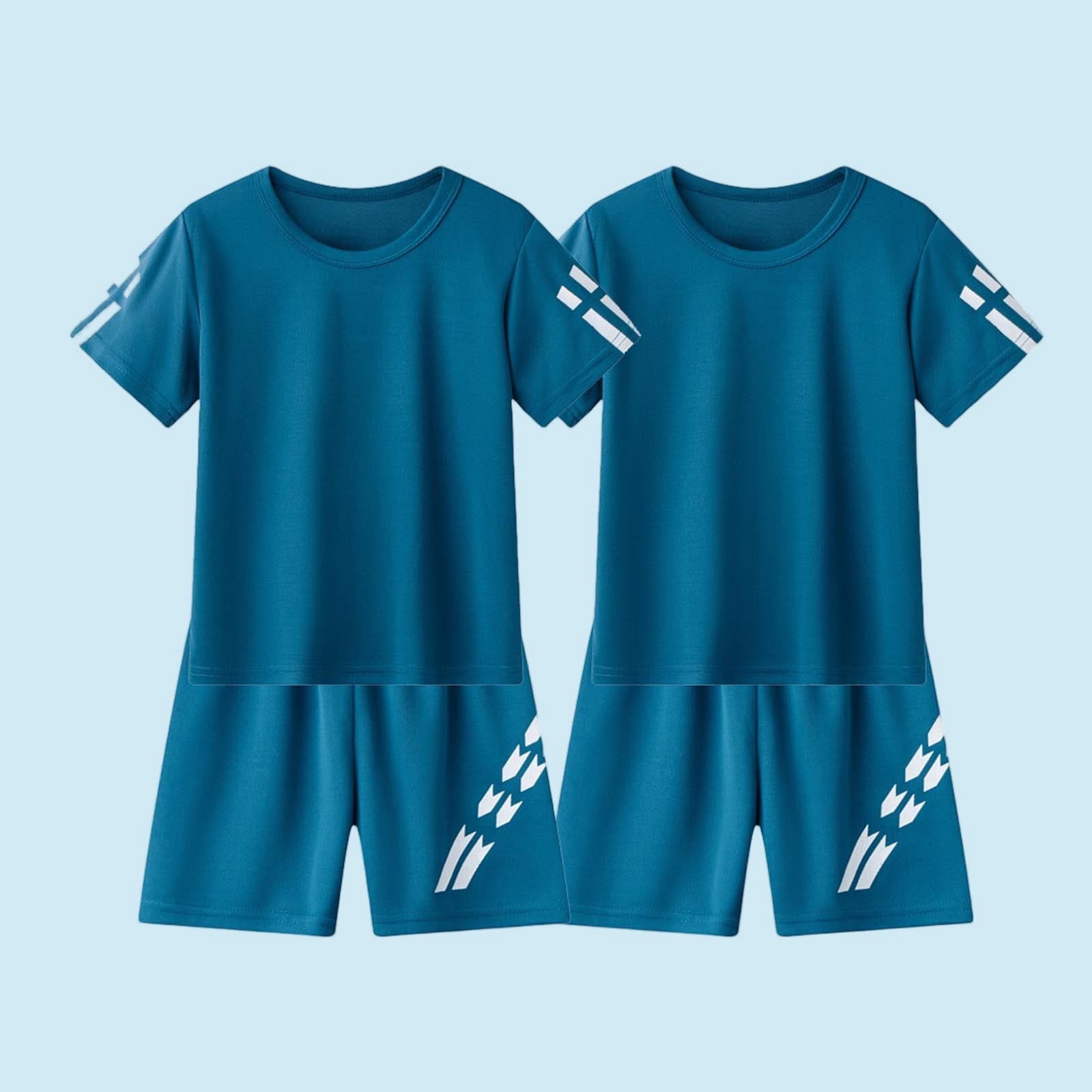 JUSLIO Boys Sets Casual Sporty Short Sleeves Tops, 2-Piece T-Shirt ...