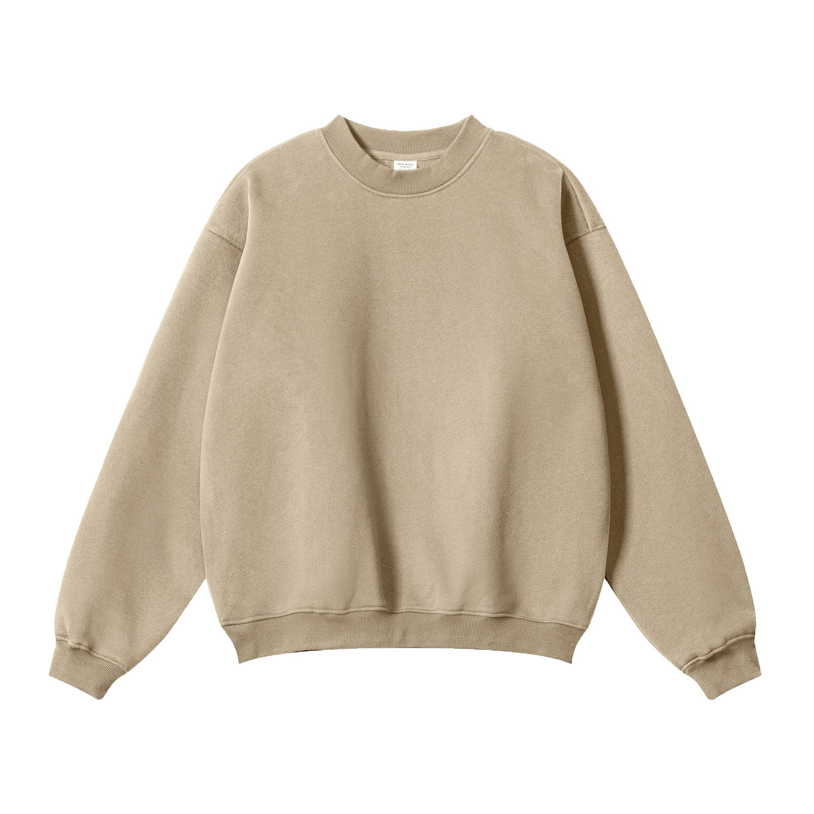 JUSLIO Crewneck Mens Sweatshirt Hoodless Solid Hoodies Long Sleeve ...