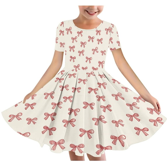 JUSLIO Dresses for Girls Dance Dresses Dancewear Crew Neck Short Sleeve ...