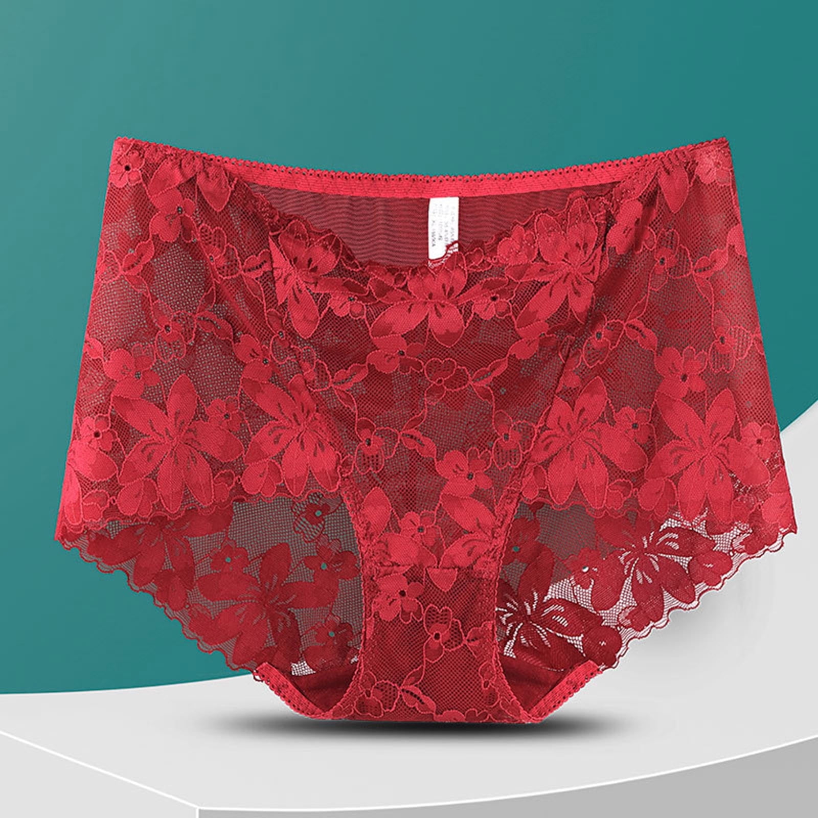 JUSLIO High Waisted Ladies Underwear Lace Briefs Cut-out No Show ...