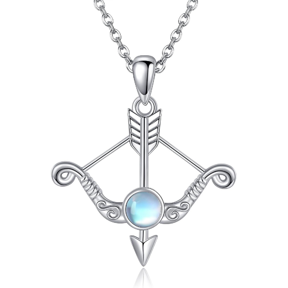 JUSORA Arrow Necklace 925 Sterling Silver Bow Arrow Pendant Archery ...