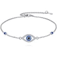 JUSORA Evil Eyes Bracelet 925 Sterling Silver Blue Eyes Cubic Zirconia ...
