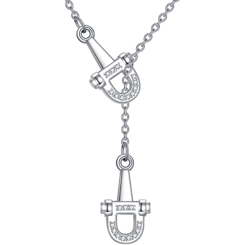 JUSORA Horse Snaffle Bit Necklace 925 Sterling Silver Snaffle Lariat ...