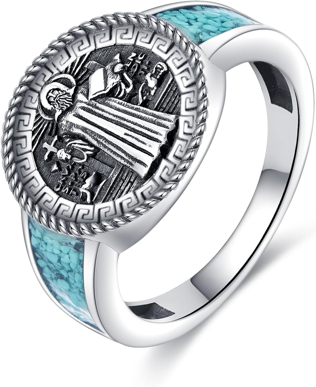 JUSORA Saint Benedict Ring 925 Sterling Silver The Great Protector ...
