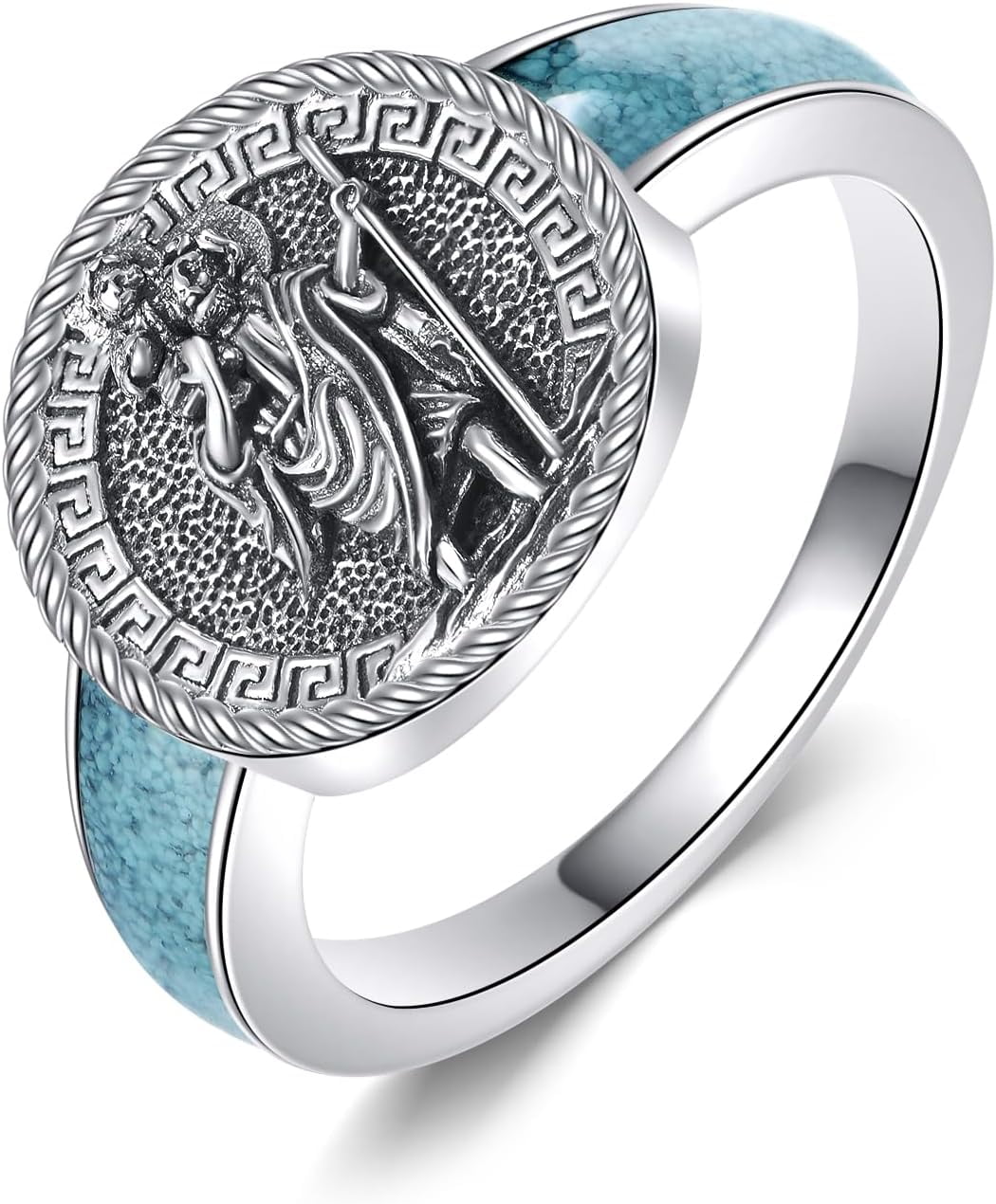 JUSORA Saint Christopher Ring 925 Sterling Silver The Great Protector ...