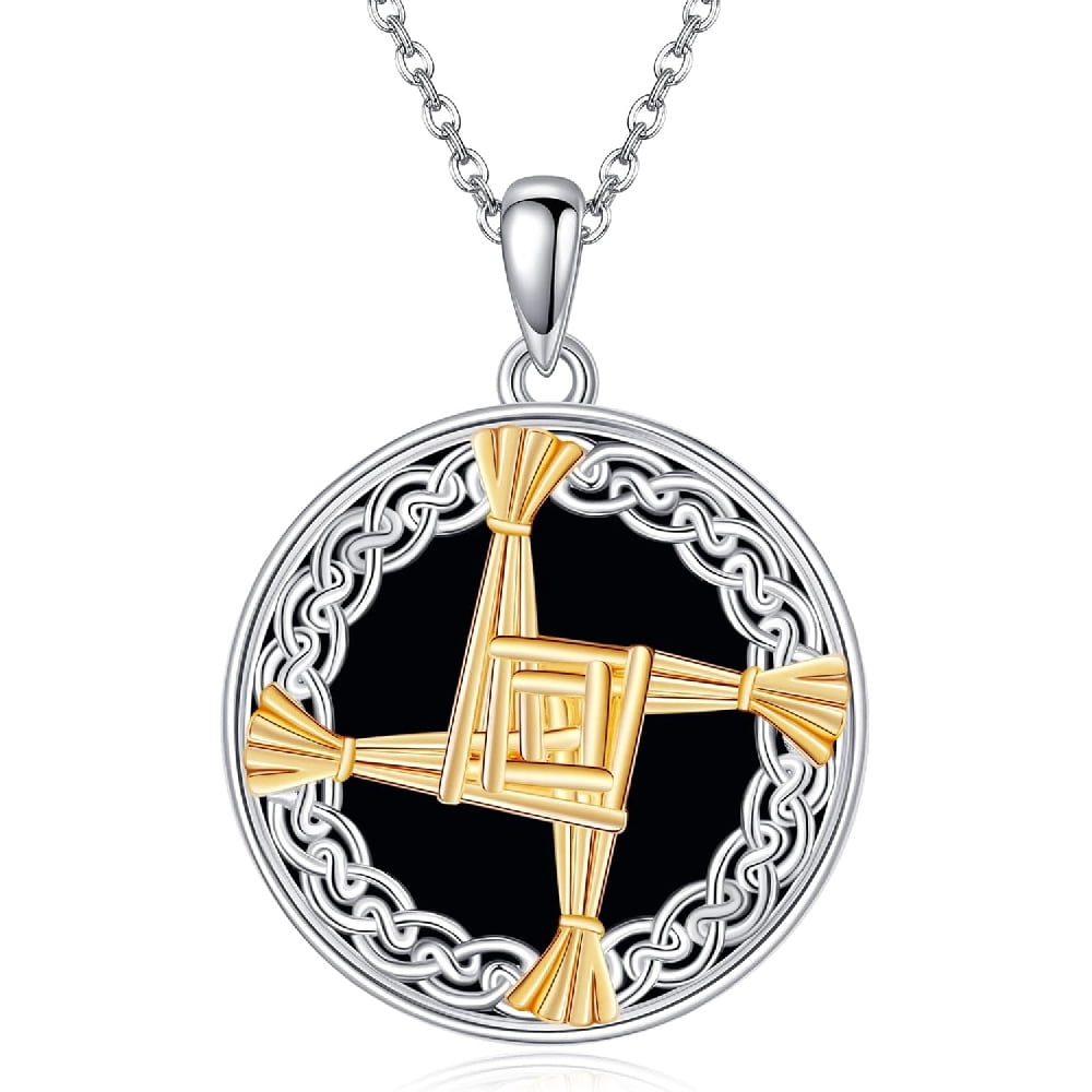 JUSORA St Brigids Cross Necklace 925 Sterling Silver Saint Brigid Cross ...