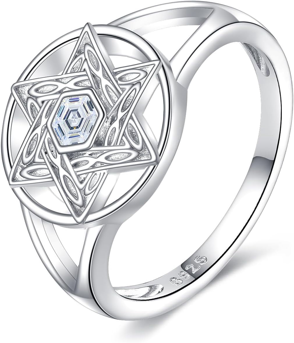 JUSORA Star of David Rings 925 Sterling Silver Je Star of David Ring ...