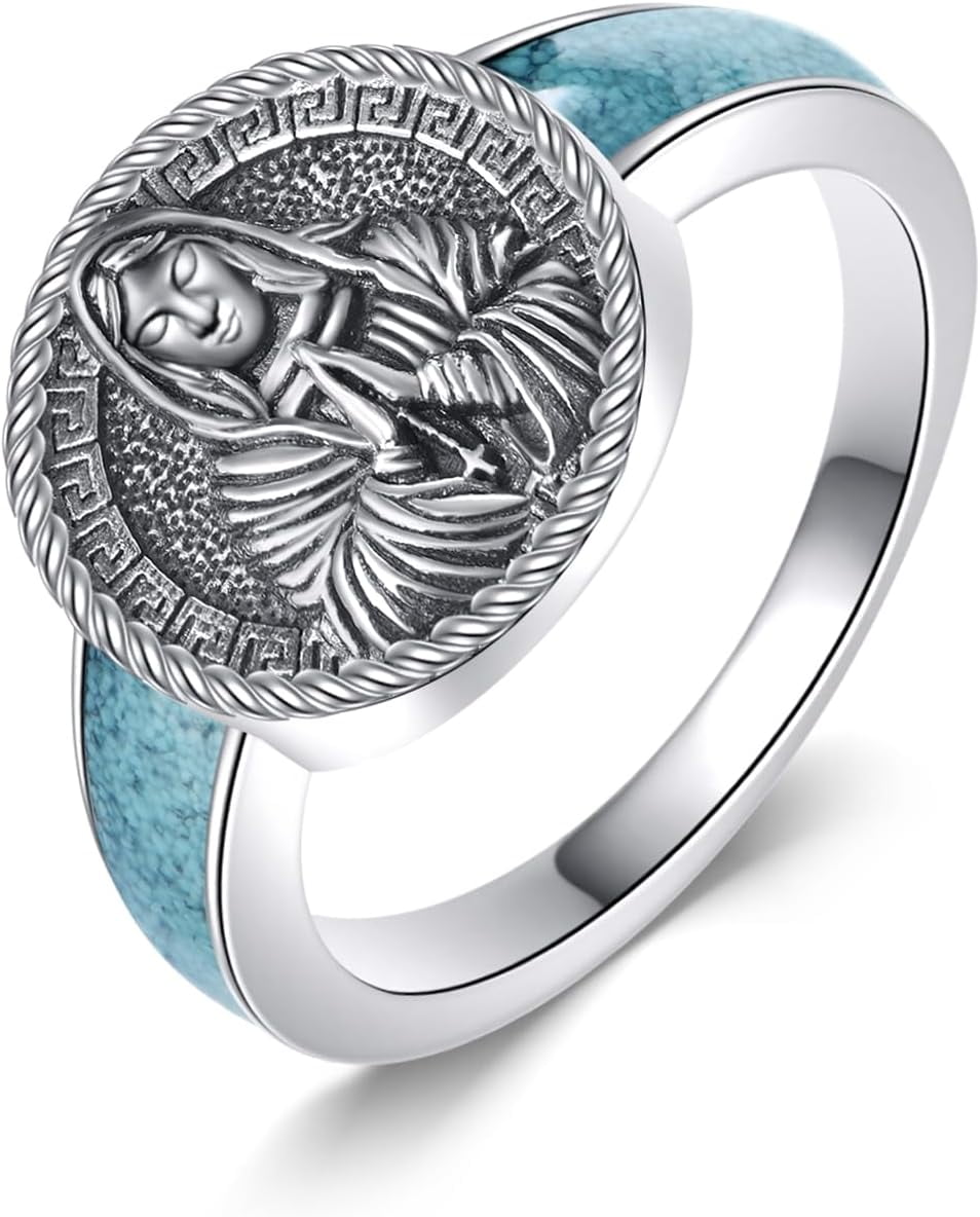 JUSORA Virgin Mary Rings 925 Sterling Silver The Great Protector ...