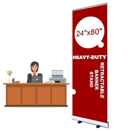 JUST 4 SIGNS Retractable Banner Stand 24"x80" Roll Up Banner Display ...