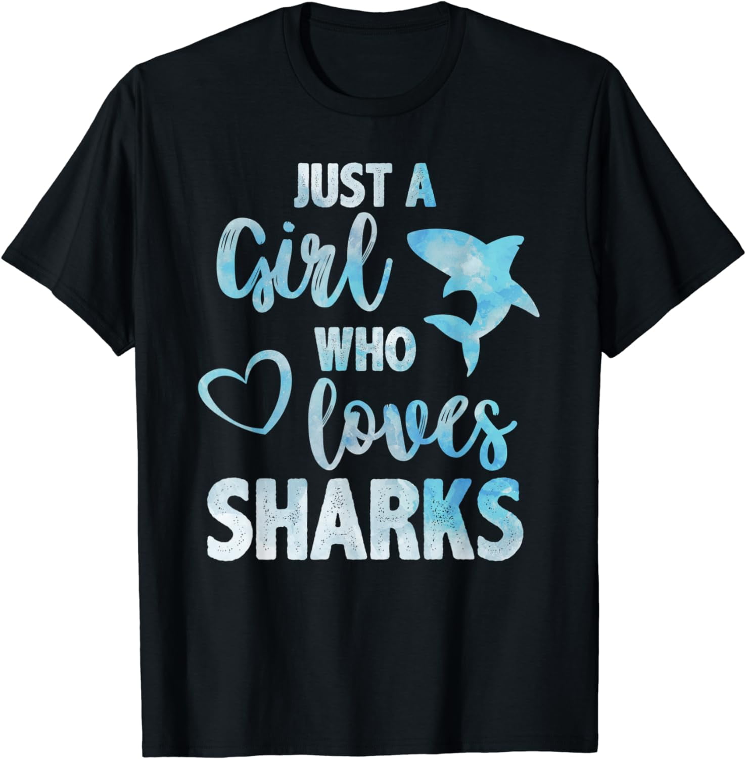 JUST A GIRL WHO LOVES SHARKS Vintage Great White Shark Lover T-Shirt ...