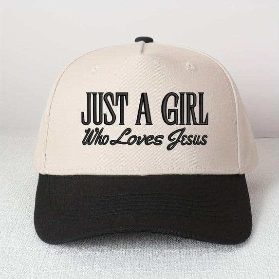 JUST A GIRL Who Loves Jesus Embroidered Trucker Hat - Floral Cross ...