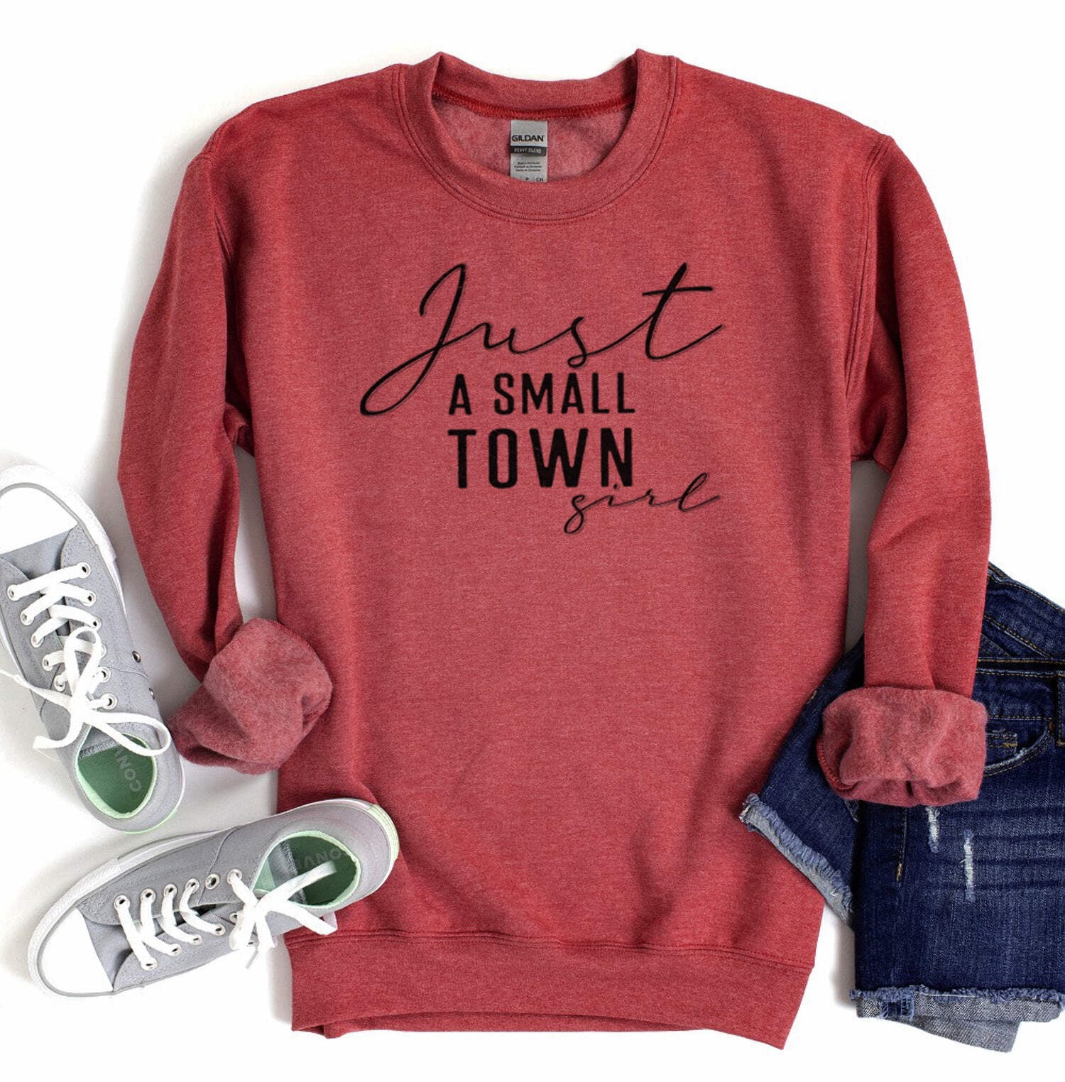 JUST A SMALL TOWN GIRL Graphic Unisex Fleece Pullover - Walmart.com