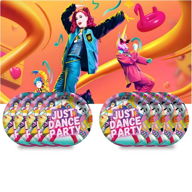 JUST DANCE Plates Birthday Supplies Decorations Decor Backdrop Banner ...