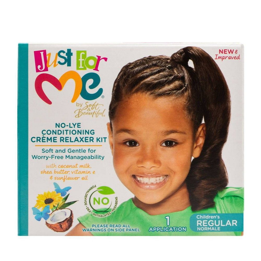 JUST FOR ME - No-Lye Hair Conditioning Crme Relaxer Kit, Regular ...