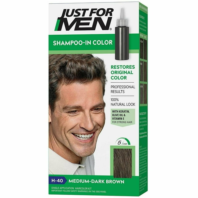 JUST FOR MEN Hair Color H-40 Medium Dark-Brown, 1 Ct, 2 Pack - Walmart.com