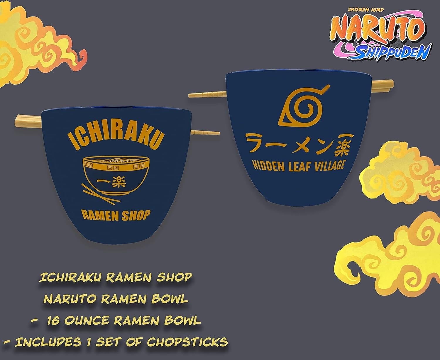 JUST FUNKY Naruto Ramen Bowl with Chopsticks 16 Ounce Anime Ramen Bowl ...