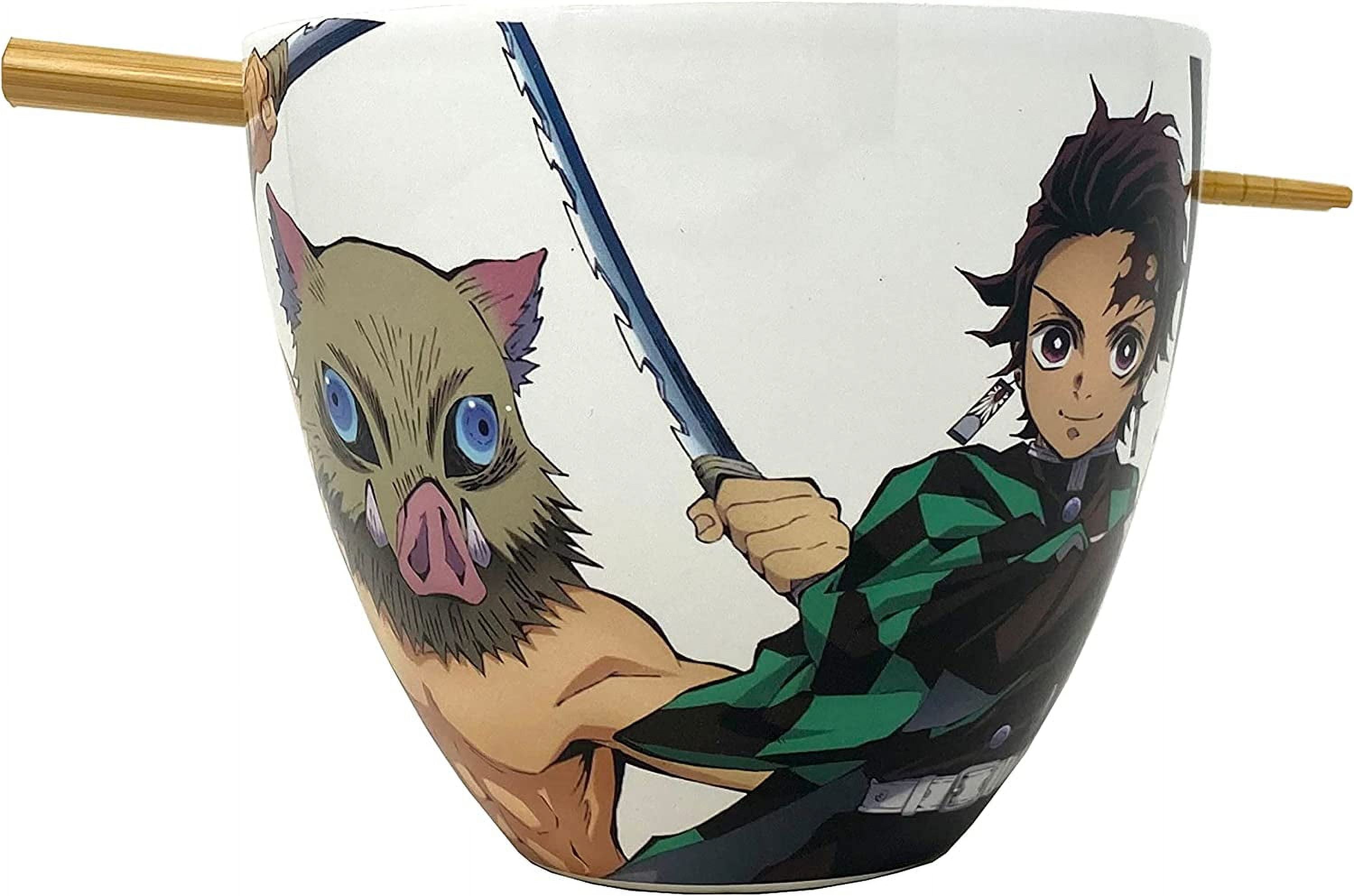 JUST FUNKY Ramen Bowl with Chopsticks 16 Ounce Anime – Kimetsu No Yaiba ...