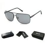 JUST GO Men Metal Frame Square Aviator Polarized Sunglasses, 100% UV ...