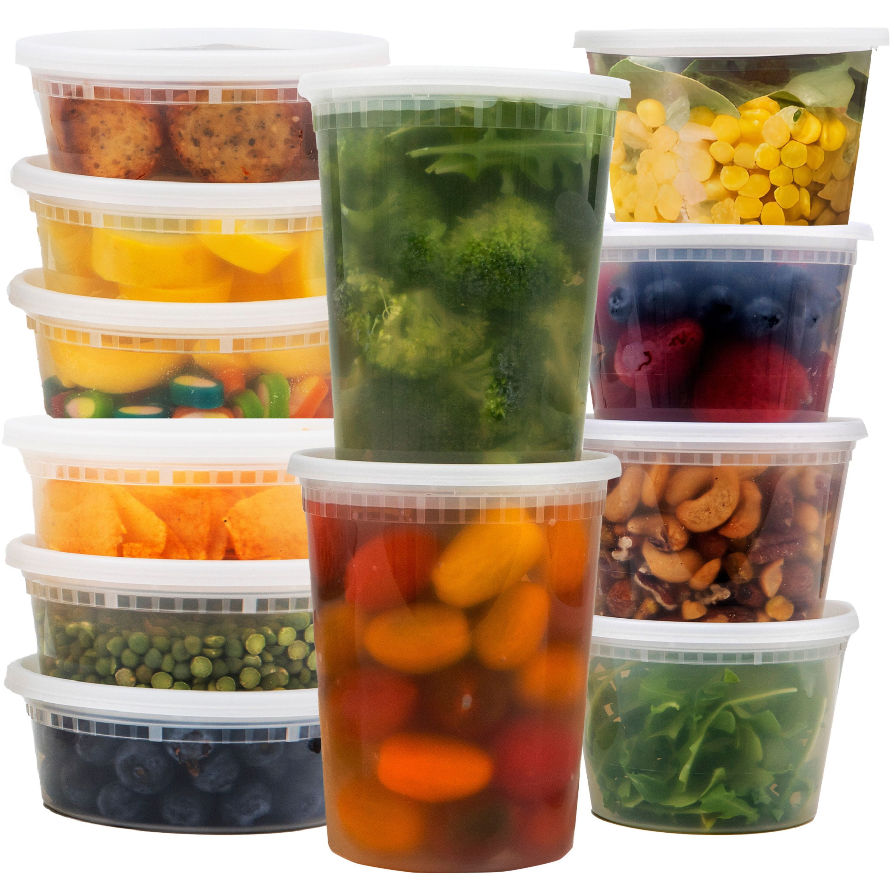 JUST PACK IT [60 Set - Combo] Plastic Soup Cups Deli Food Storage ...