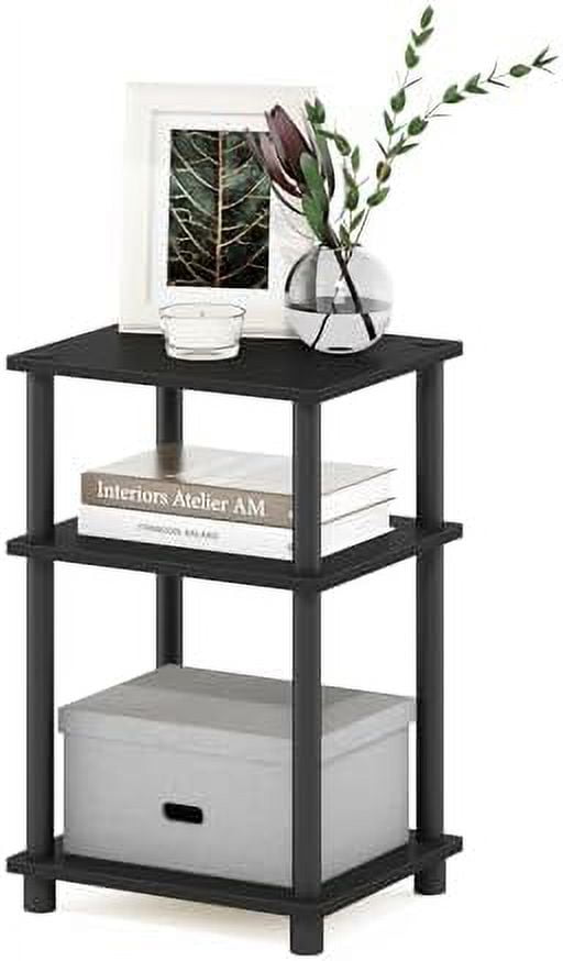 JUST Side Table, 3-Tier End Table, Open Shelves Night Stand, Bedside ...