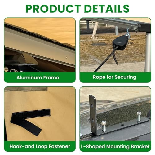 JUST-V 8.2X6.5ft Vehicle and Car Awning Foldable Accessories ...