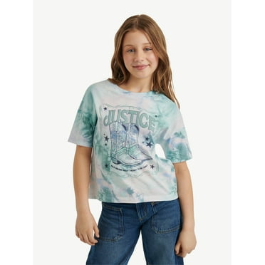 Justice Girls Colorblock Sequin Graphic T-Shirt, XS-XLP, Vibrant Summer ...
