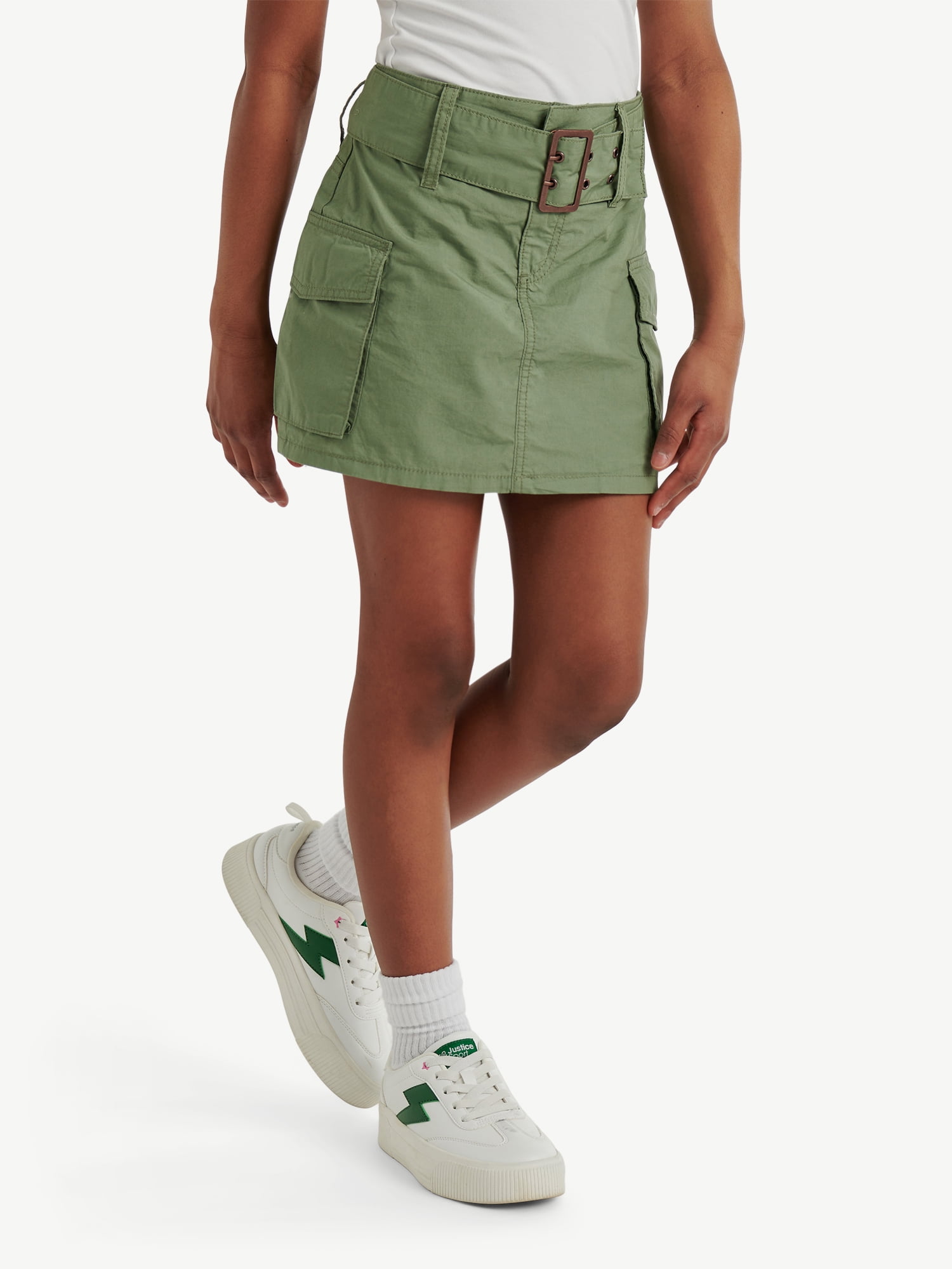 Justice Girls Cargo Skirt with Belt, Sizes 6-18, Slim & Plus - Walmart.com