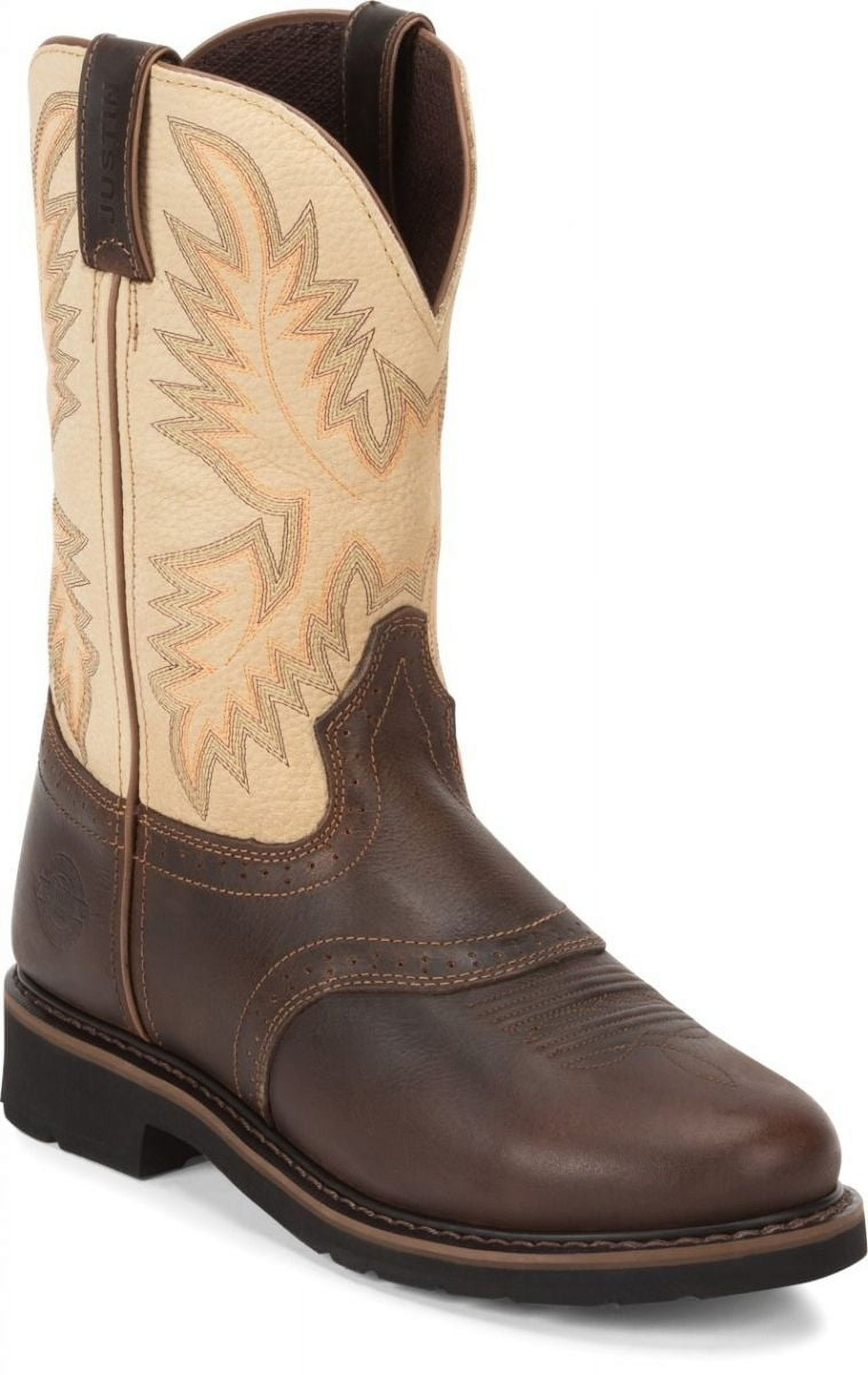 JUSTIN WORK Mens 11" Stampede Soft Toe Work Boot Brown/Sawdust - WK4660 ...
