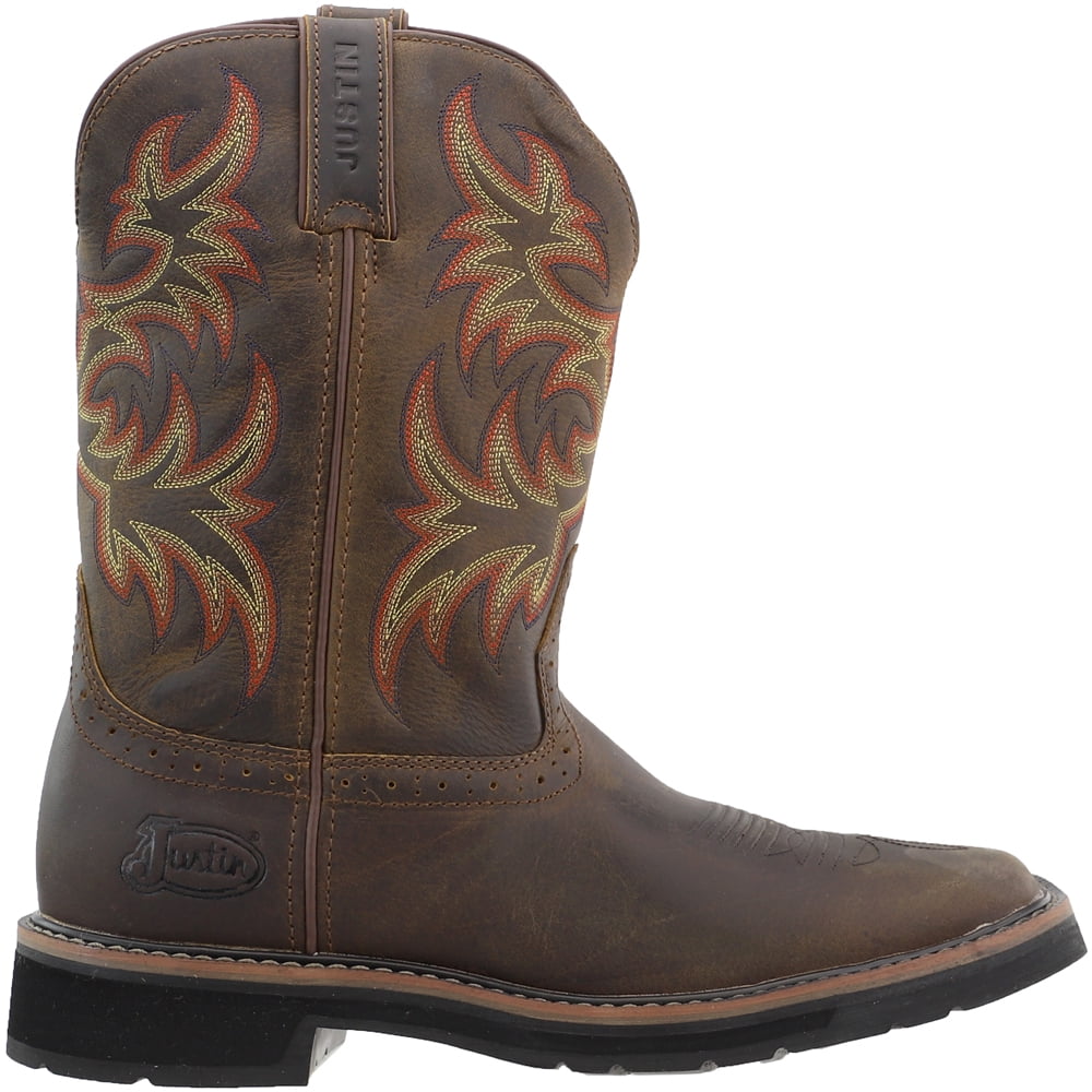 JUSTIN WORKBOOTS Justin Original Work Mens Stampede Rugged Tan Cowhide ...