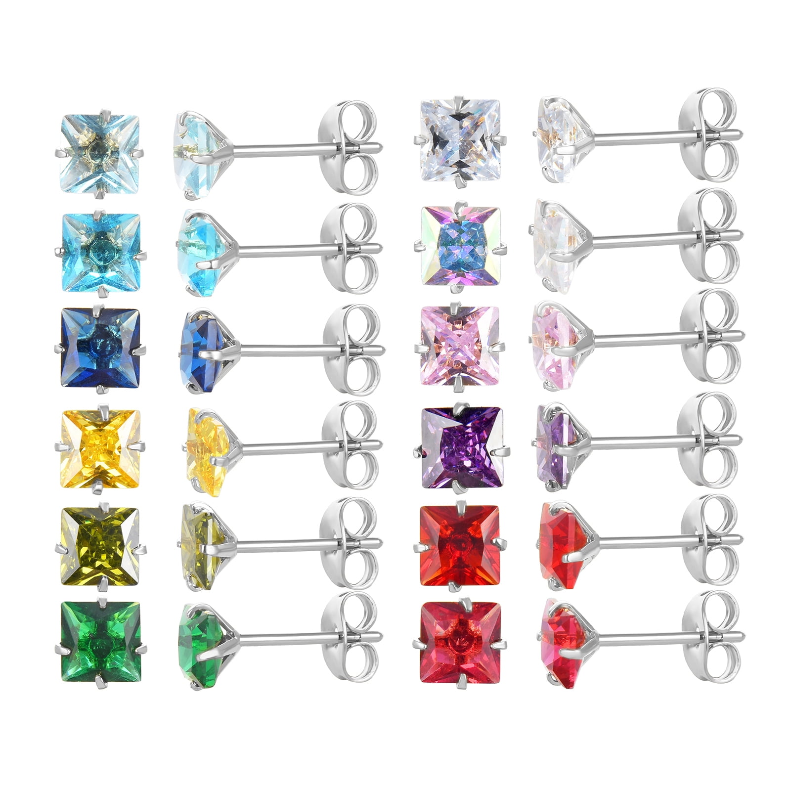 JUSTJANDM 12 Pairs 18K Gold Plated Surgical Stainless Steel Stud ...