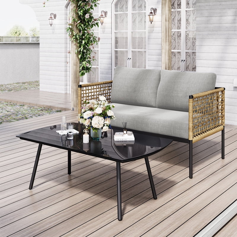 JUSTLET 2 Pieces Patio Furniture Set, Balcony Bistro Set Outdoor All ...