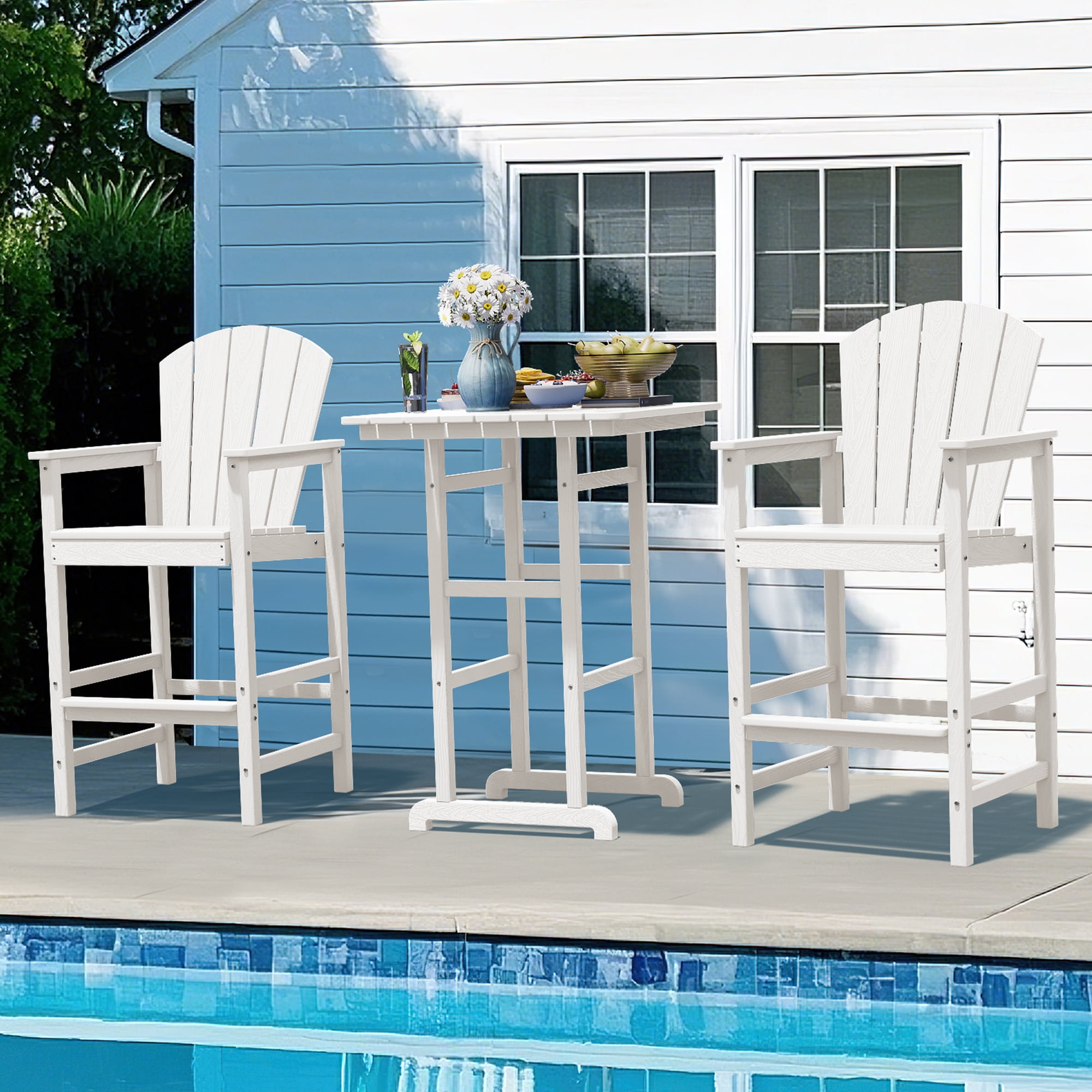 JUSTLET 3 Piece High Bar Set, HDPE Eco-Friendly Weatherproof Material ...