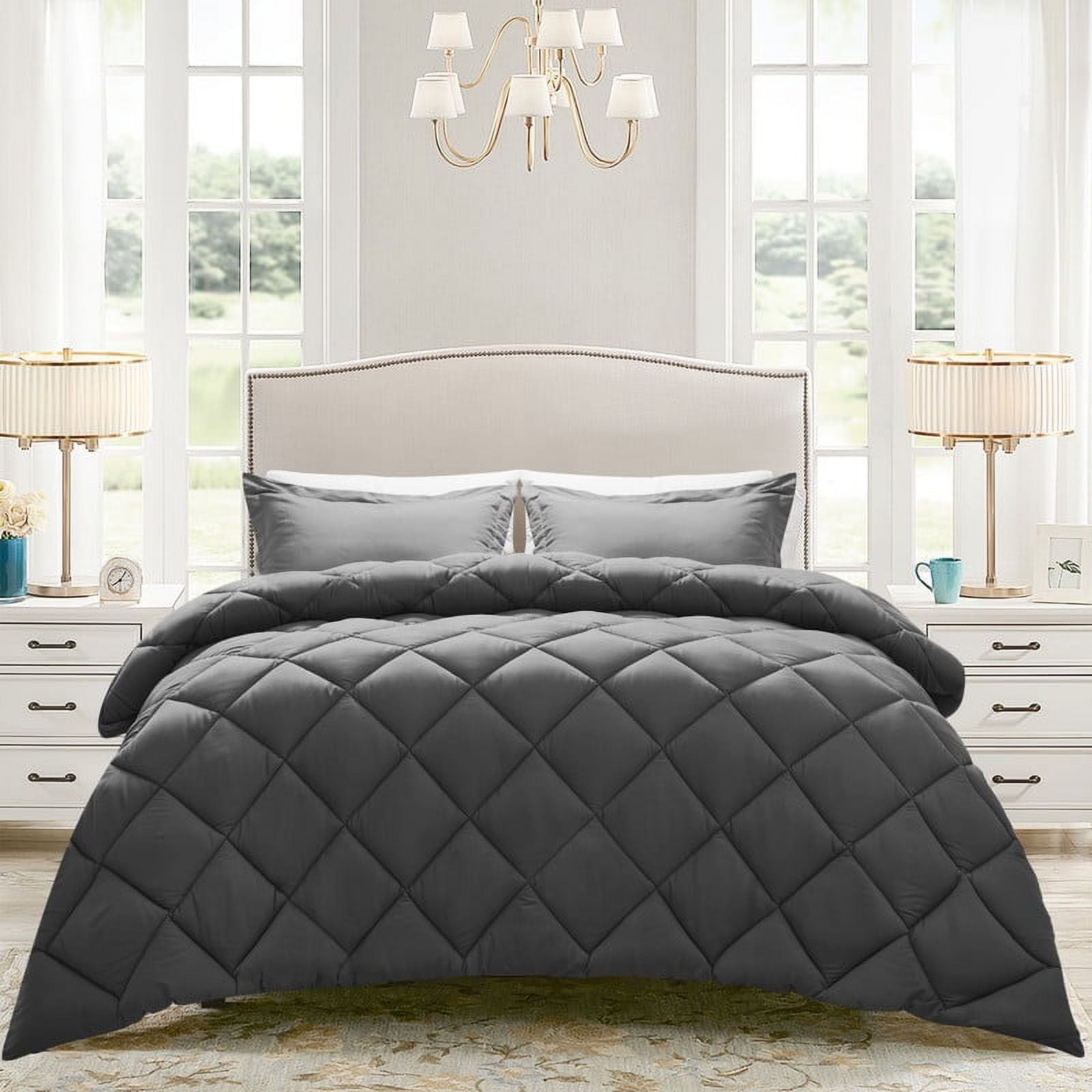 JUSTLET 3 Pieces Cal King Comforter Set, Bed in a Bag, Machine Washable ...