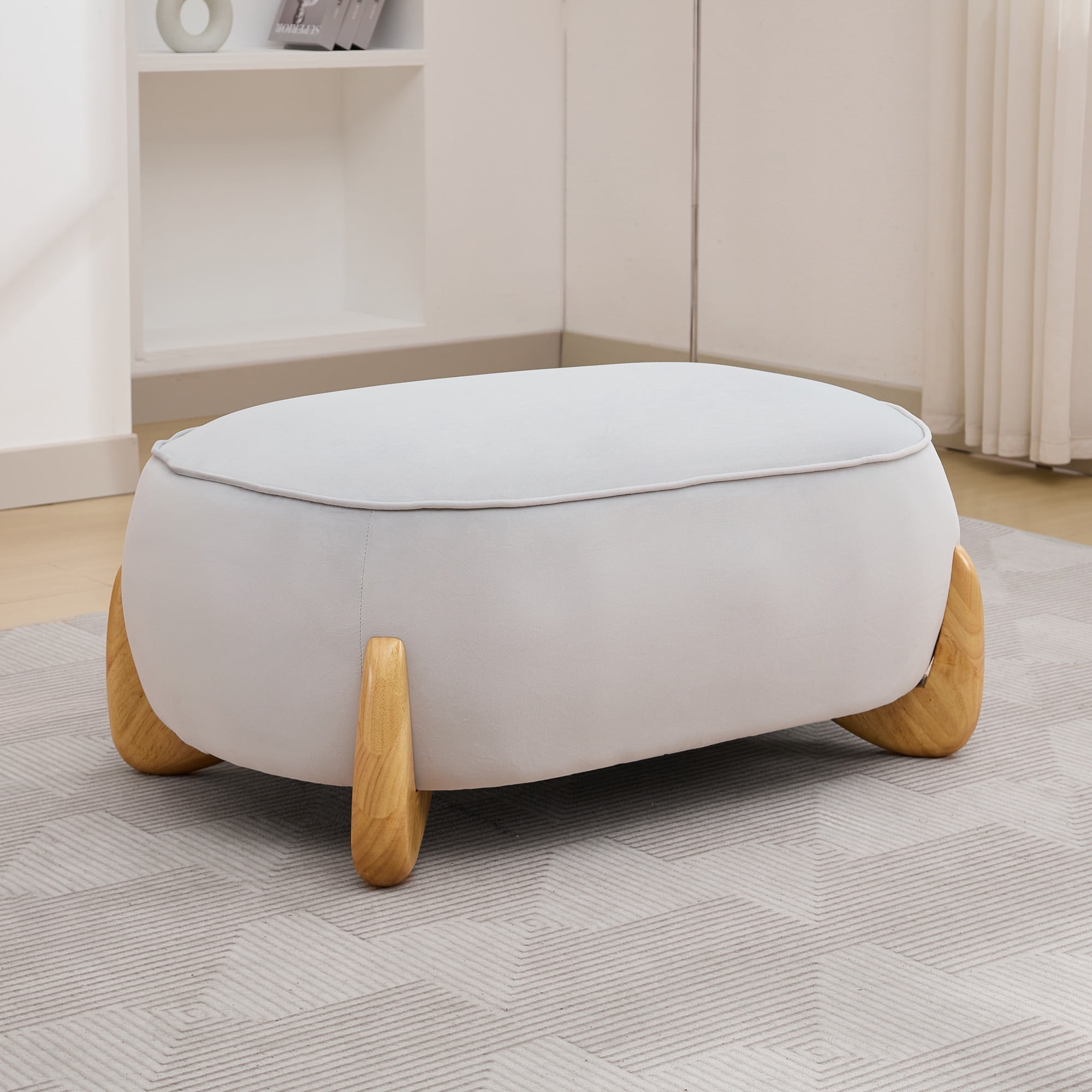 JUSTLET 38.58" Large Velvet Ottoman, Multifunctional Foot Stool with ...