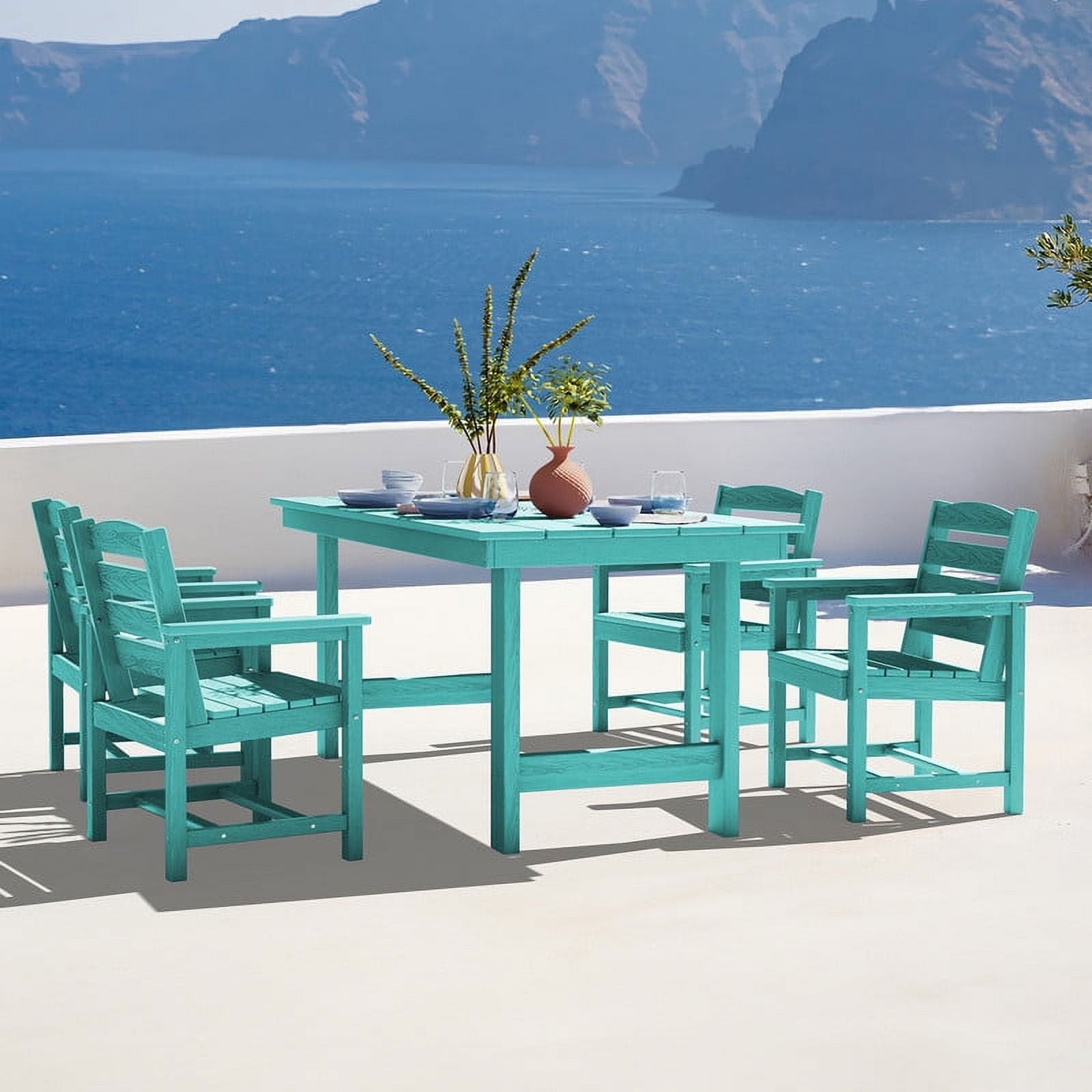 SERWALL 5 PC Outdoor Patio Furniture Set, Patio Dining Sets, 4 Chairs ...