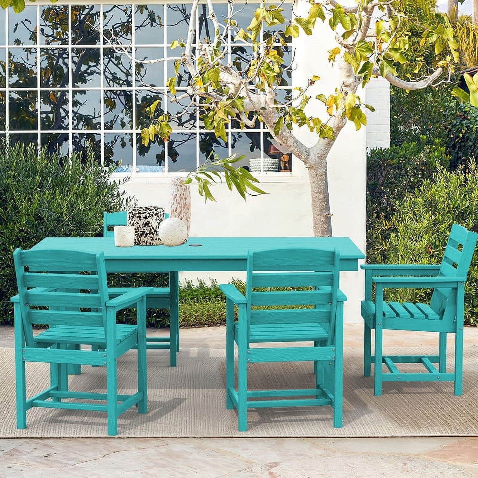 JUSTLET 5 PC Outdoor Patio Furniture Set, Patio Dining Sets, 4 Chairs ...