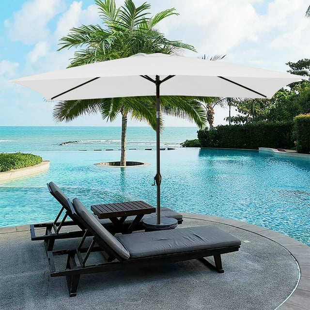 Free Shipping! JUSTLET 6.5' x 10' Rectangular Patio Umbrellas, Outdoor ...