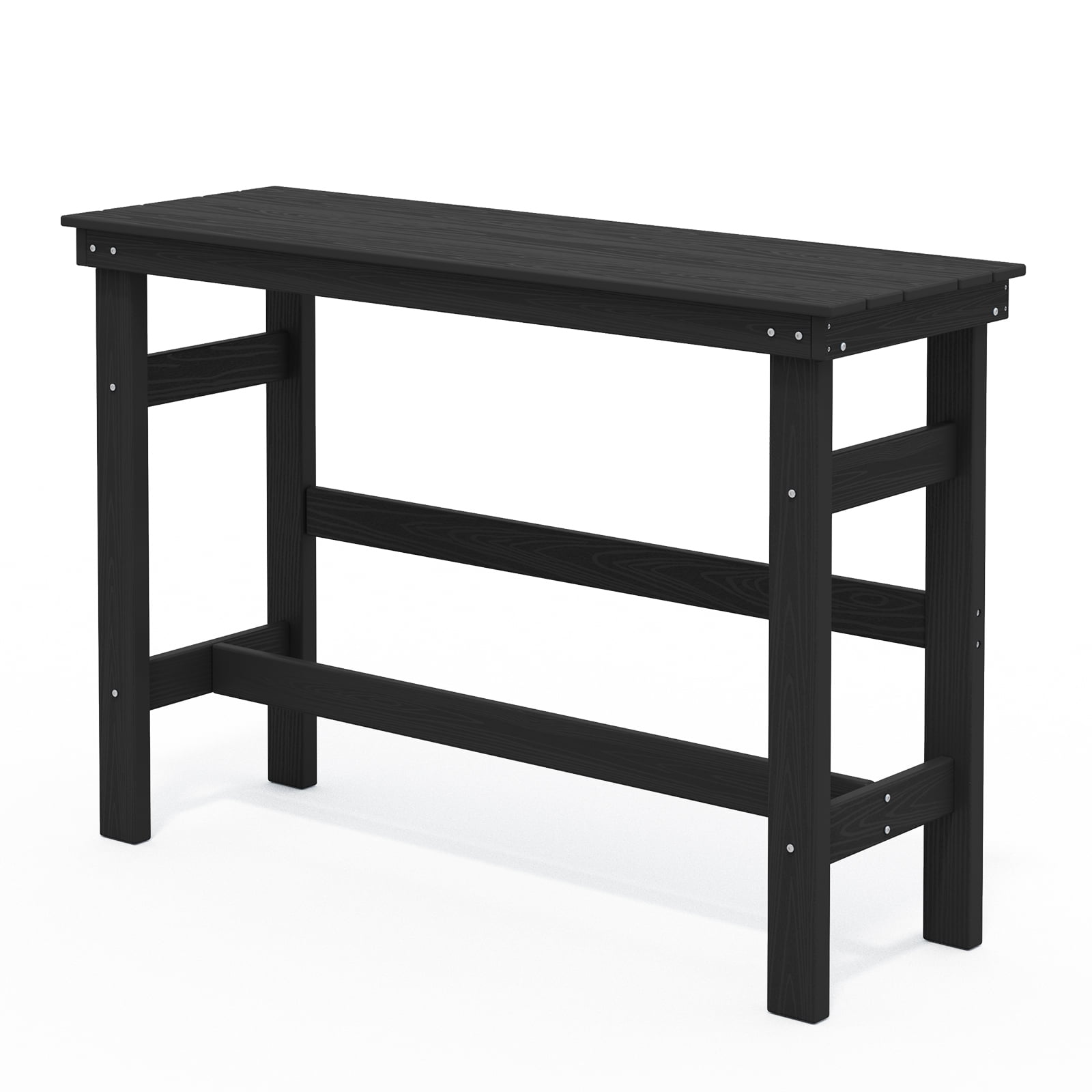 JUSTLET 60.3" Large Size Outdoor Bar Table, HDPE Weatherproof Durable ...