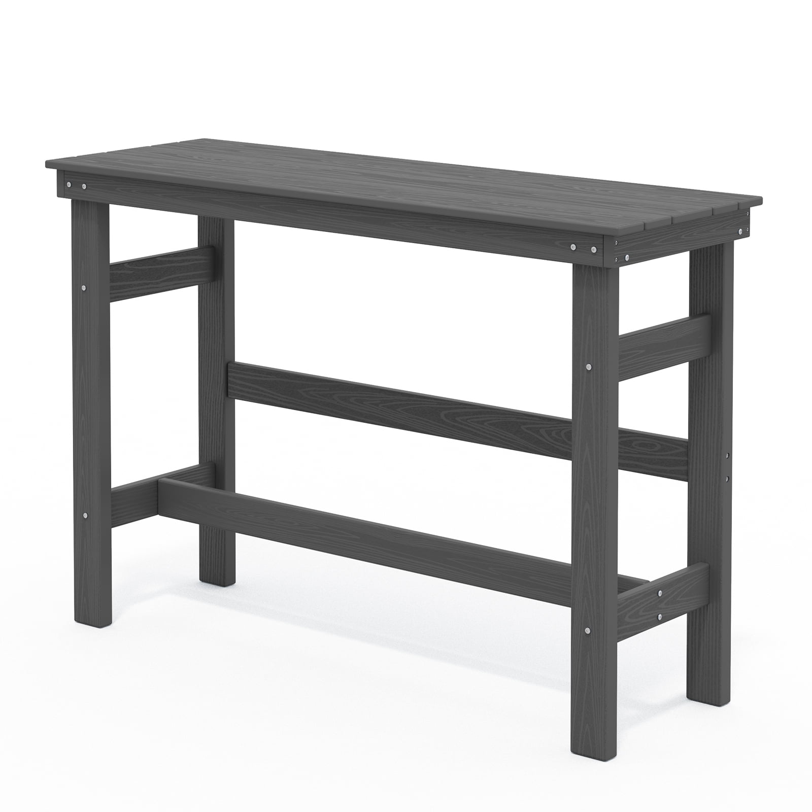 JUSTLET 60.3" Large Size Outdoor Bar Table, HDPE Weatherproof Durable ...